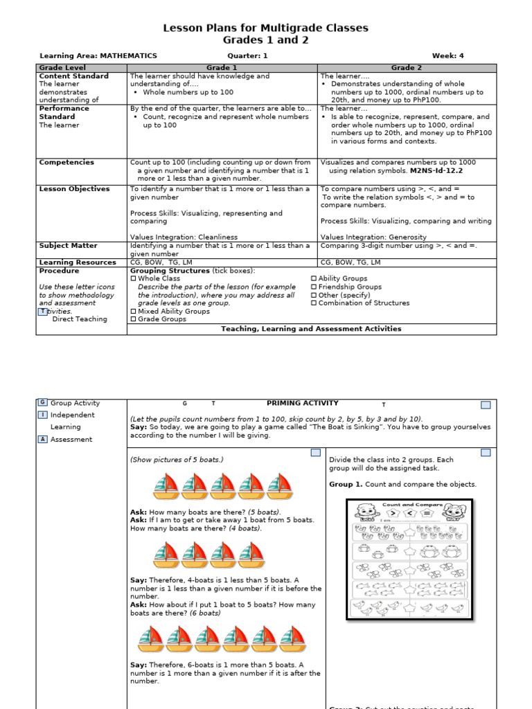 MG DLP Final Demo 2024 Math 1&2 | PDF