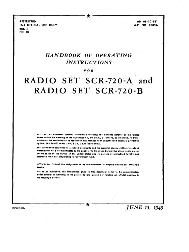 SCR720 Radar - Operating - Instructions | PDF