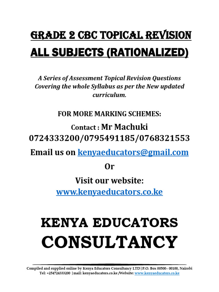 Grade 2 CBC Topical Revision Rationalized | PDF