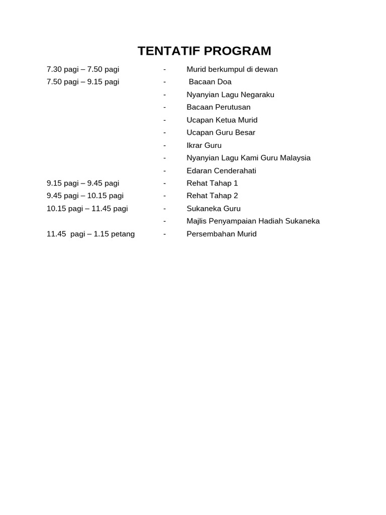 Tentatif Program H.guru 22 | PDF