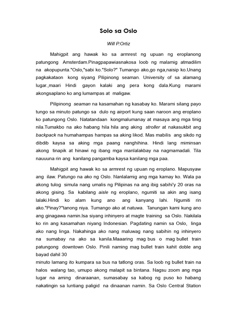 Solo Sa Oslo | PDF