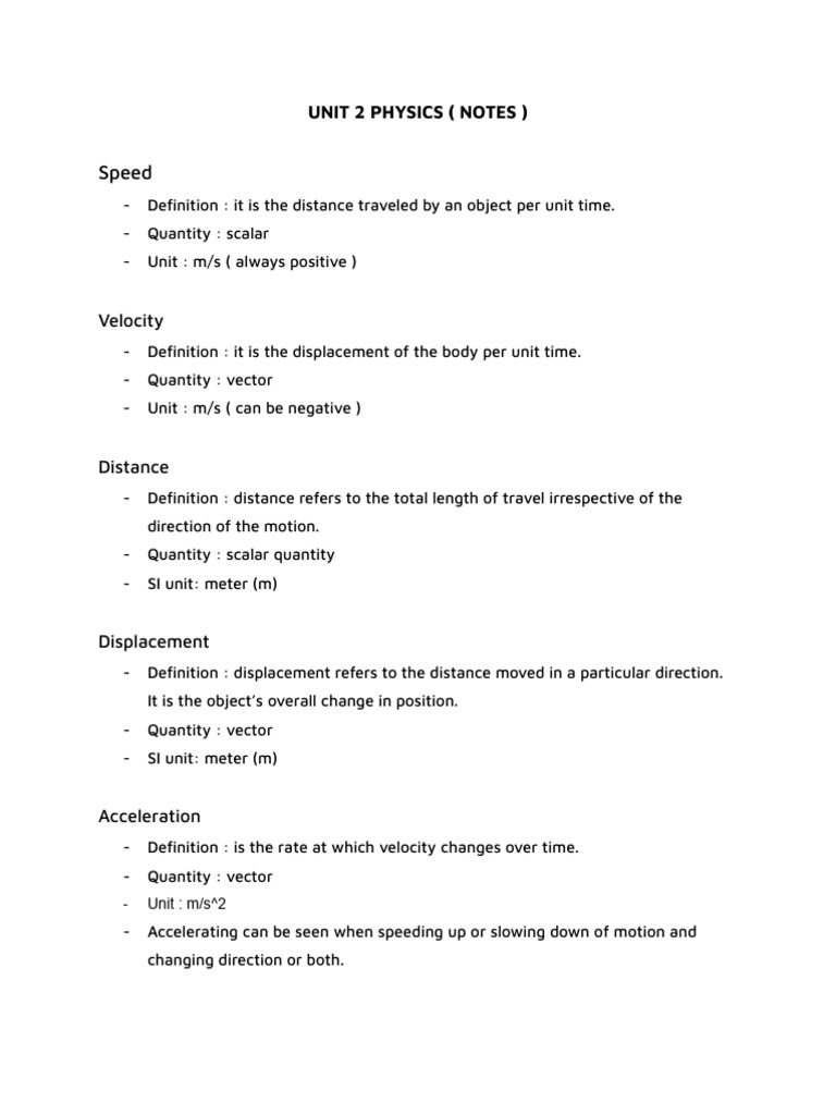 PHYSICS REVISION - G11 | PDF