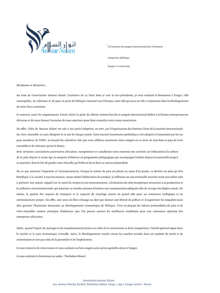 Congres Discours Revu Et Corrigé | PDF