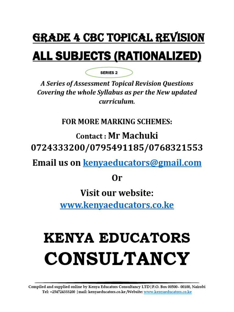 Grade 4 CBC S2 Topical Revision Rationalized | PDF