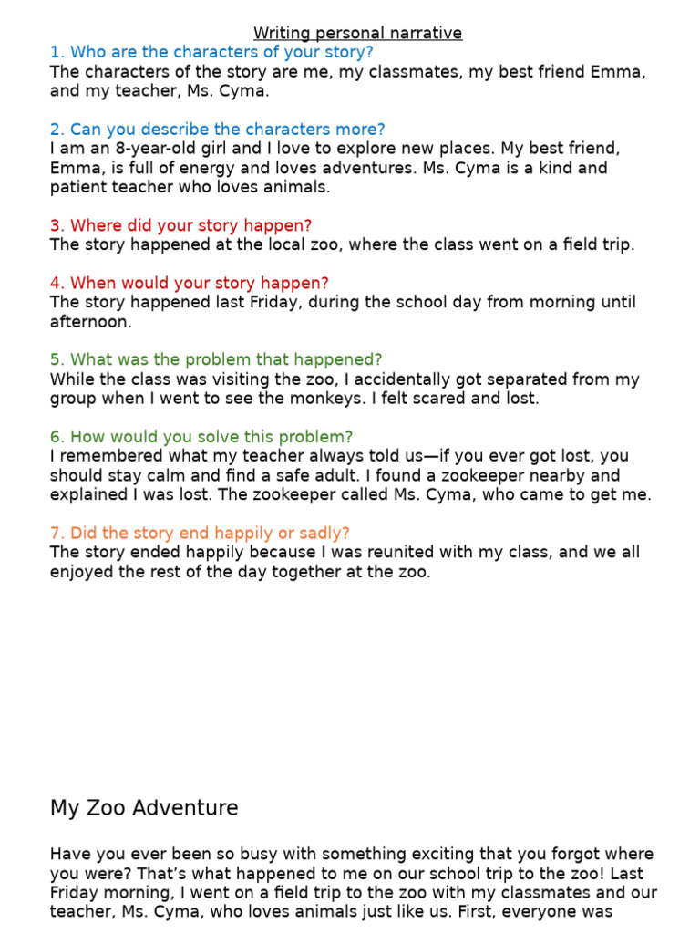 Writing Personal Narrative | PDF | Poetry | General Fiction