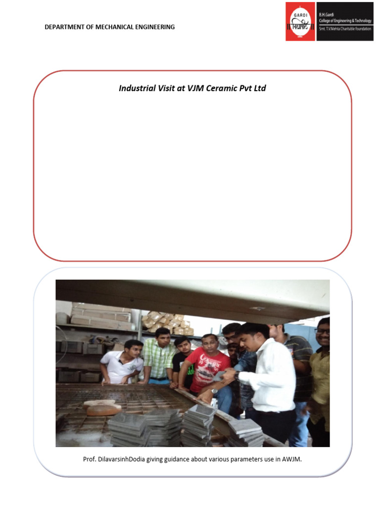 Industrial Visit VJM Ceramic | PDF