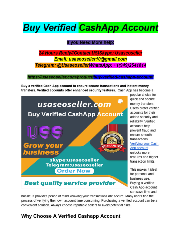 Buy Verified CashApp Account | PDF | Password