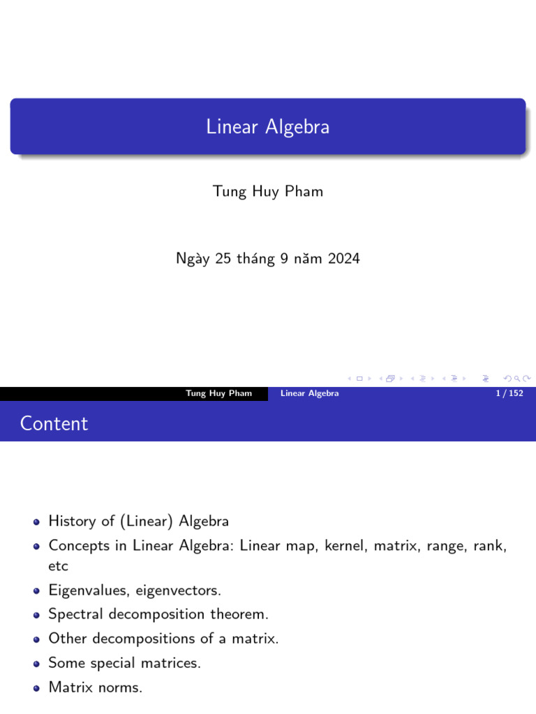 Linear Algebra Slides | PDF