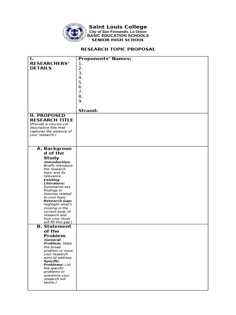 Research Topic Proposal Capsule Template Experiemental | PDF