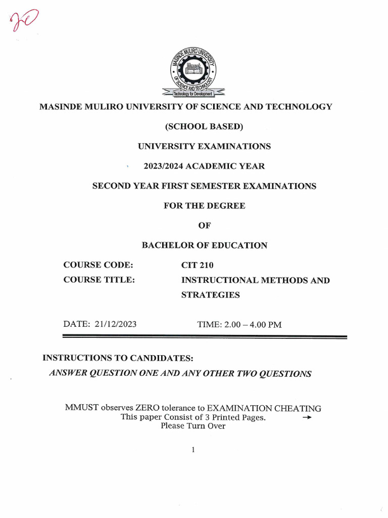 Cit 210 Instructional Methods and Strategies | PDF