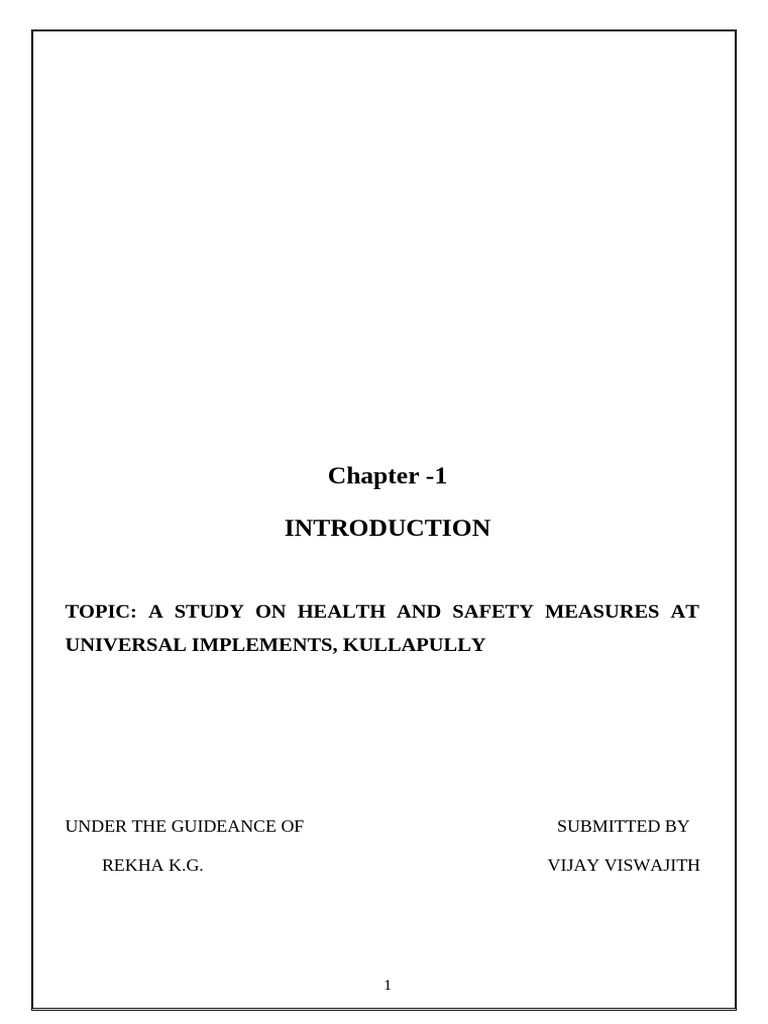 BBA Project On Health and Safety Measures | PDF