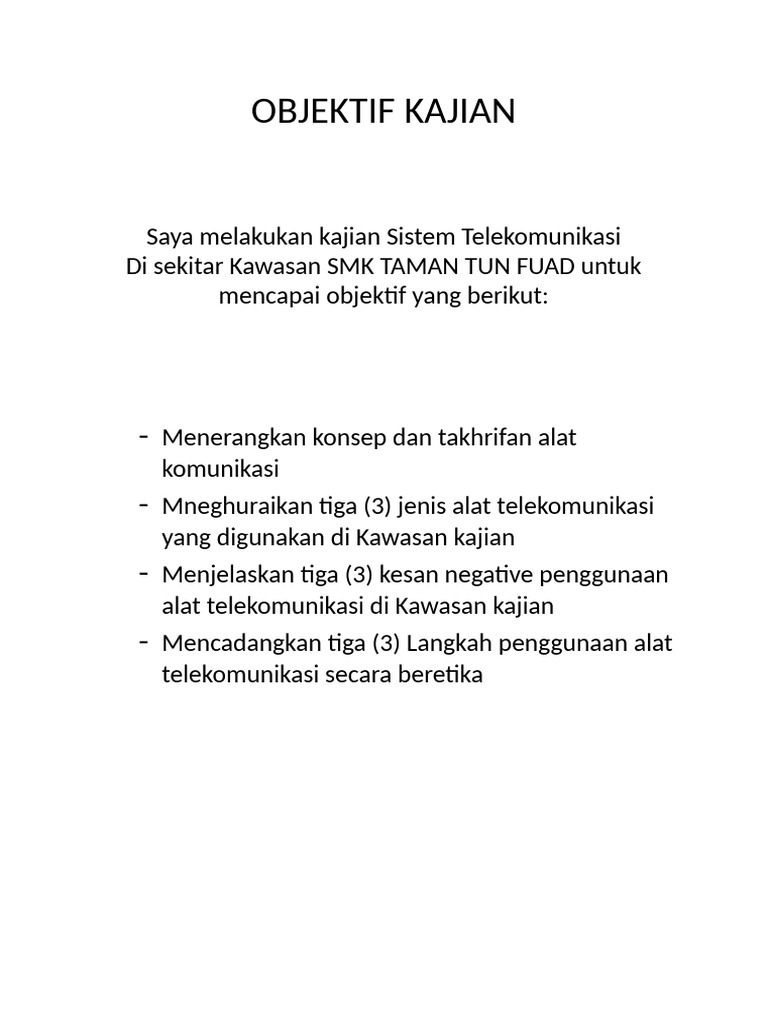 Objektif Kajian | PDF