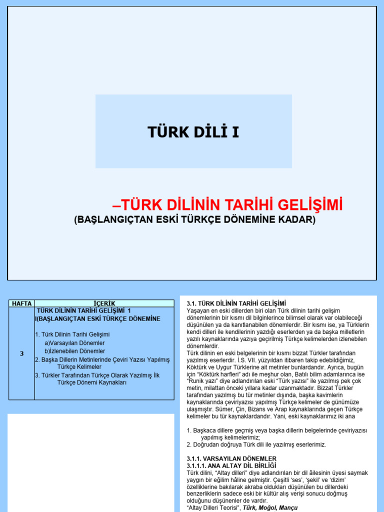 Turk Dili I 3 Hfta 1 Bolum 1 | PDF