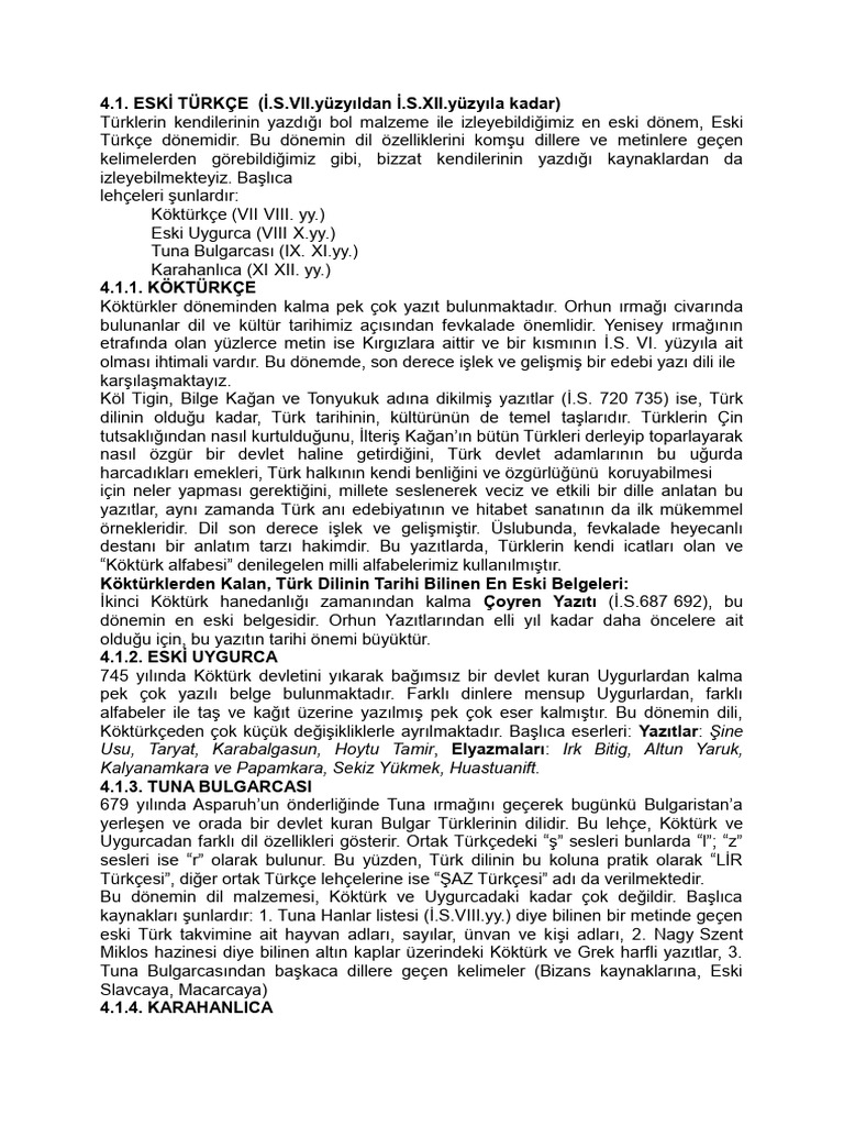 Turk Dili I 3 Hafta 2 Bolum | PDF