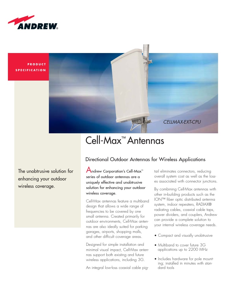 Datasheet Cellmax Ext Cpu | PDF | Antenna (Radio) | Cable