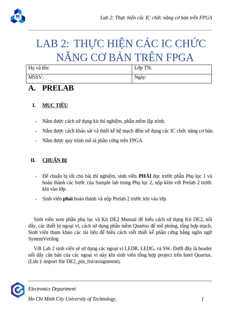 Prelab 2 Kts | PDF | Vietnam