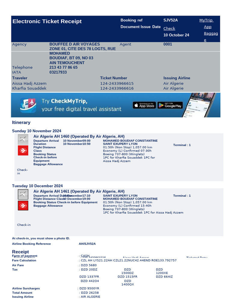 Hadj Azzemaissa 10nov2024 CZL Lys | PDF