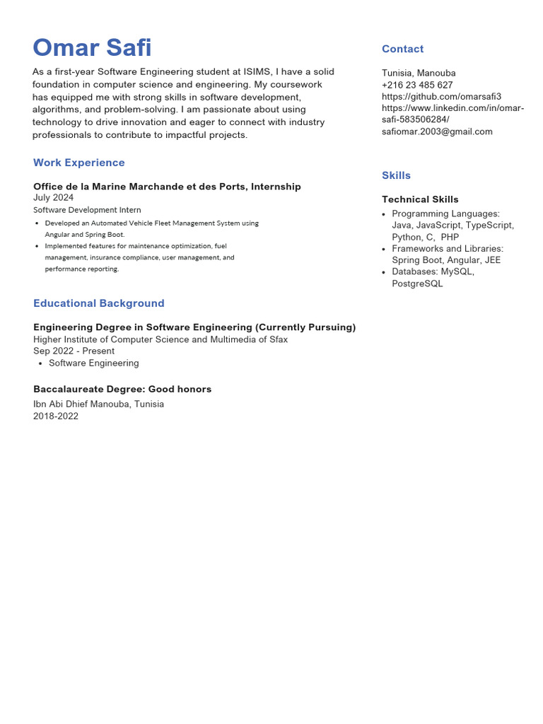 ATS Resume Omar Safi | PDF