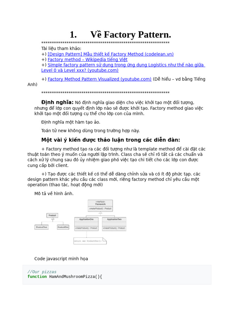 Tìm hiểu về các design pattern được đề xuất (Singleton, Observer, Factory) | PDF