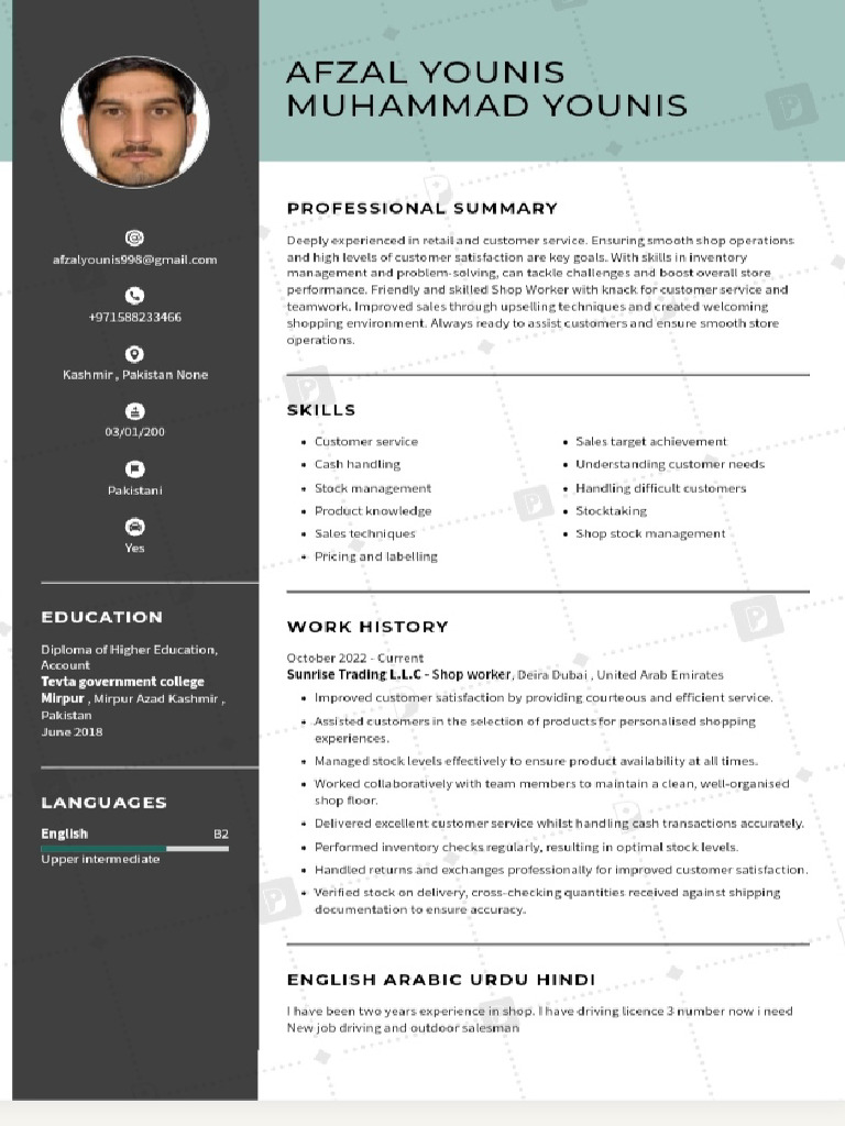 Afzal Rusume 1 | PDF