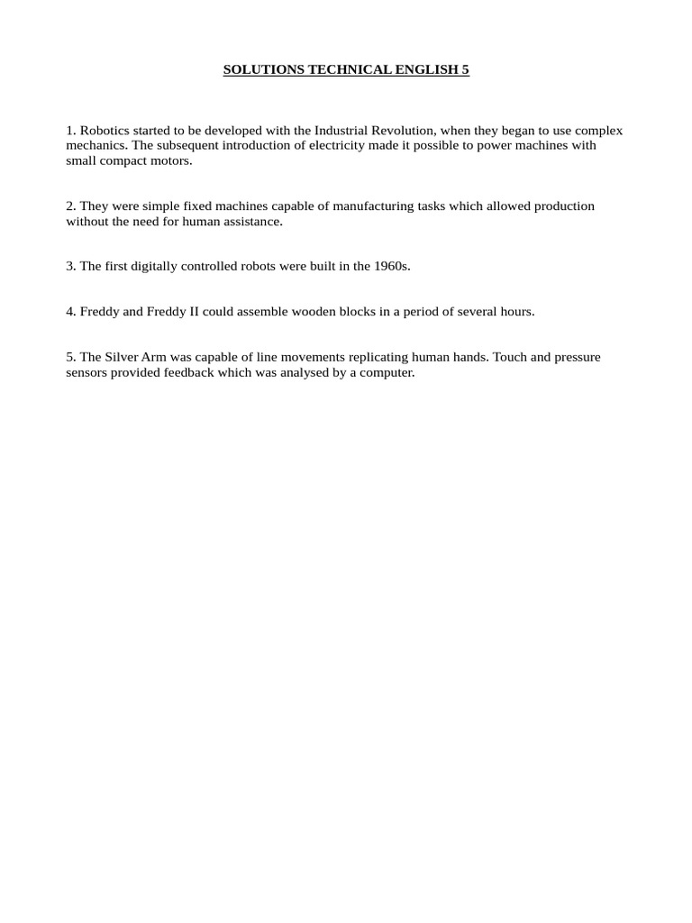 Solutions Technical English 5 | PDF