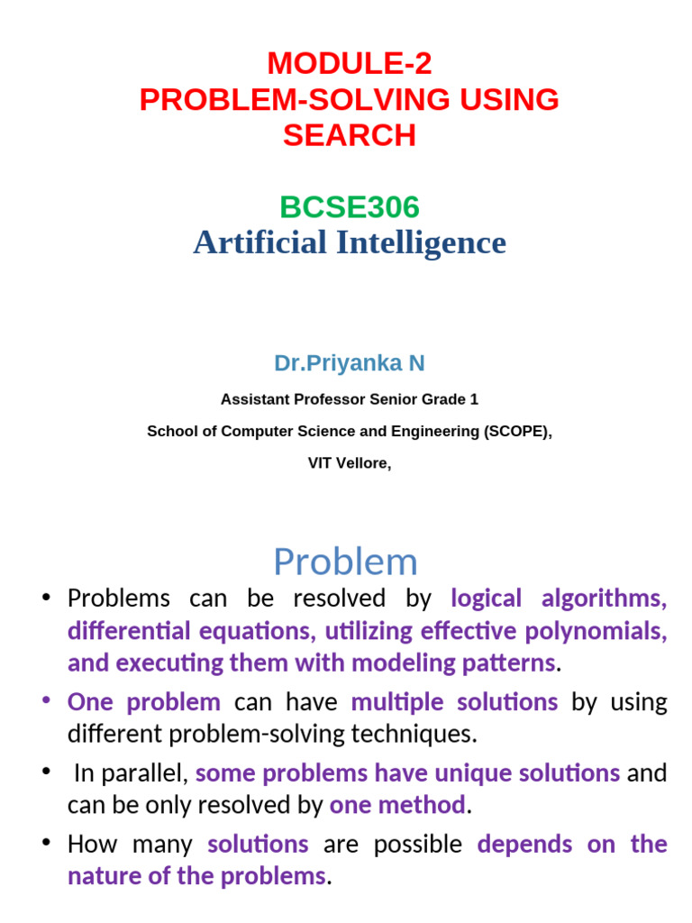 7-Introduction To Problem Solving by Searching Methods-01-08-2024 | PDF