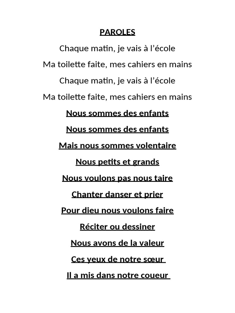 Paroles | PDF