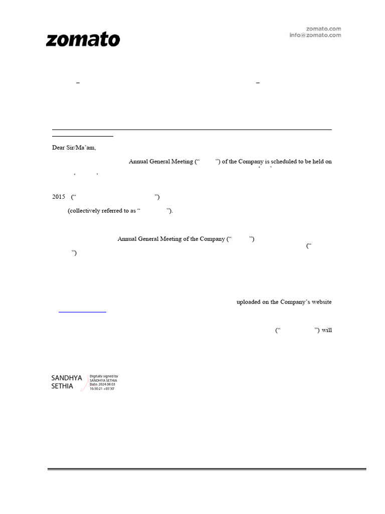 Digitally Signed by Sandhya Sethia Date: 2024.08.03 16:50:21 +05'30' | PDF