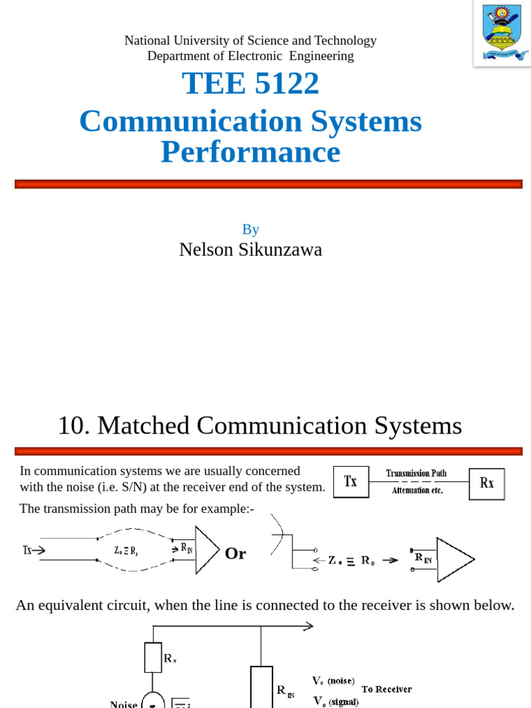 TEE 5122 Communication Systems Performance PPT L3 | PDF