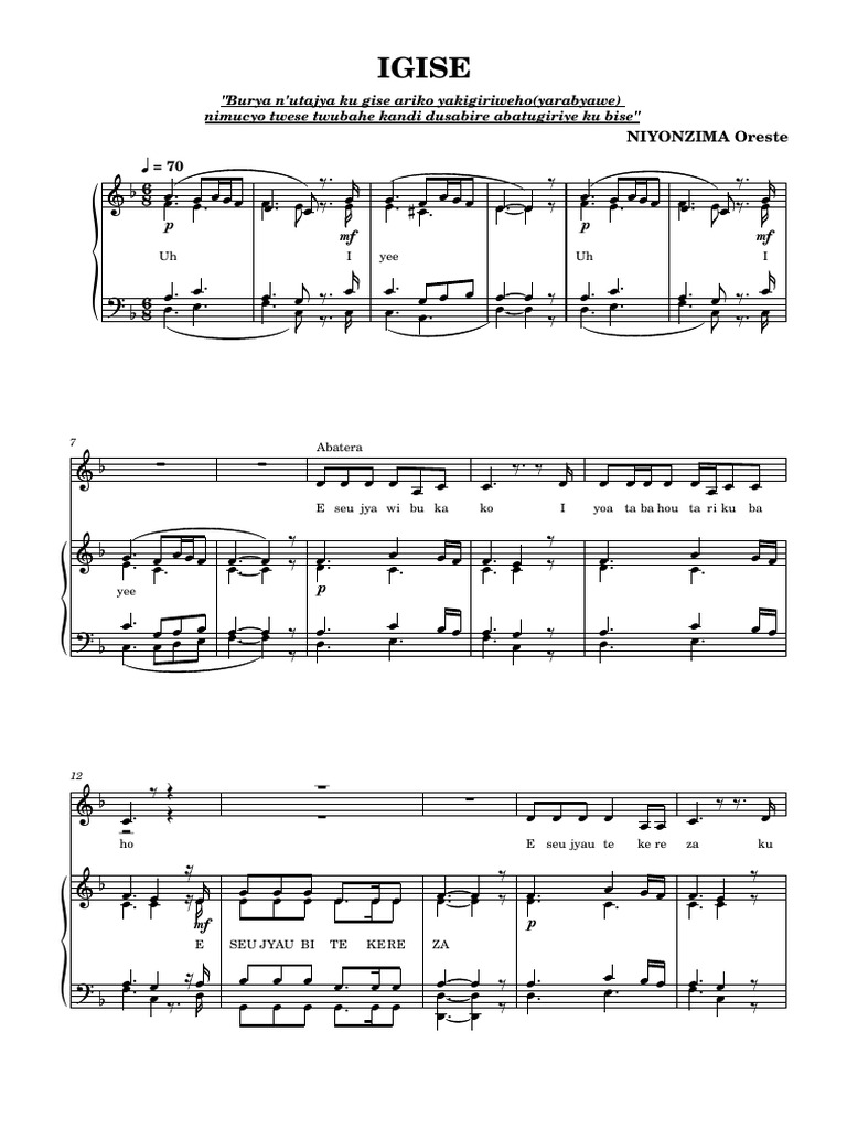 Igise - Oreste Niyonzima | PDF