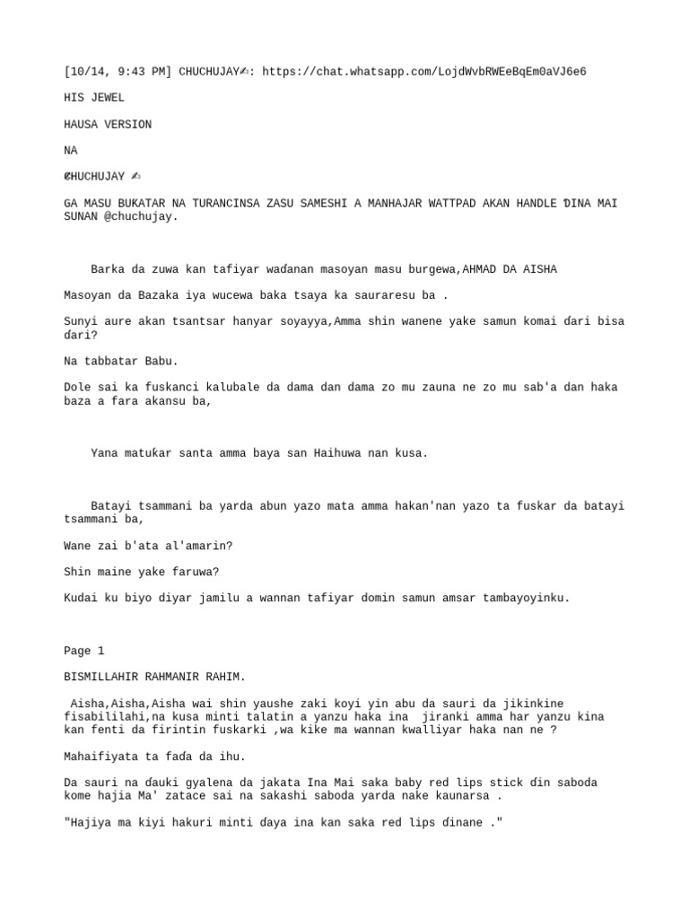 His Jewel Hausa Version | PDF