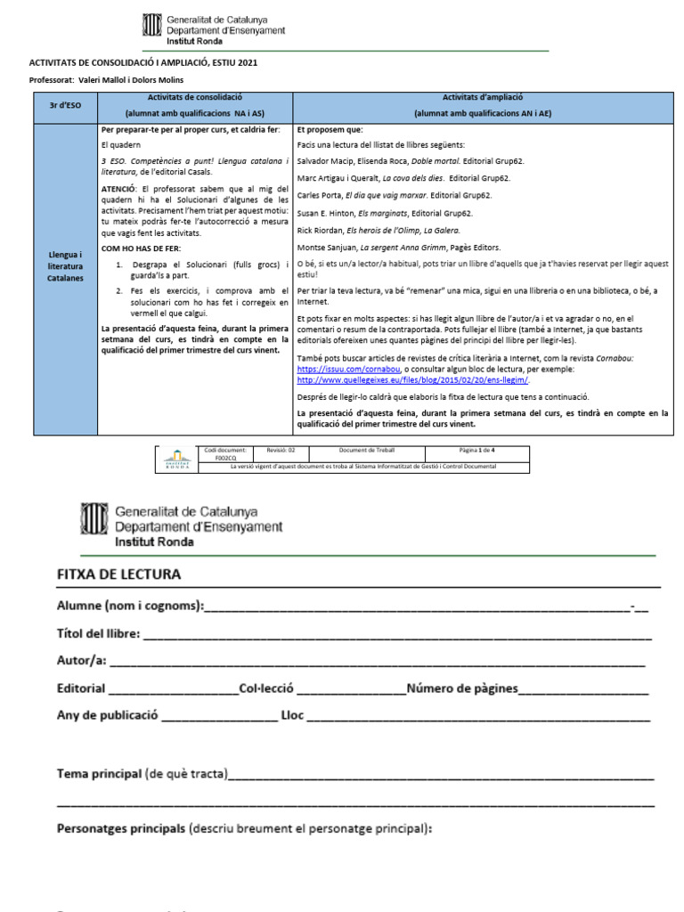 Català 3r ESO | PDF