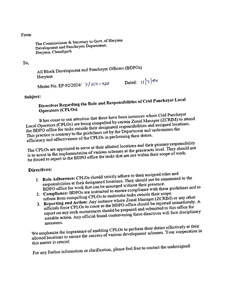 Directives Regarding The Role | PDF