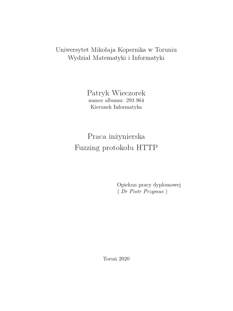 Praca Inżynierska | PDF