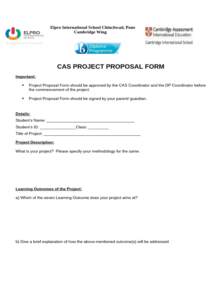 Proposal Form CAS Final | PDF