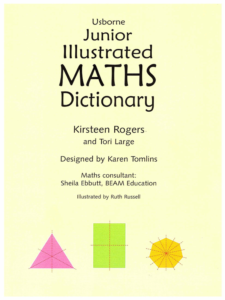 Junior Math Dictionary | PDF