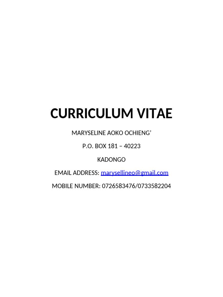 Curriculum Vitae | PDF