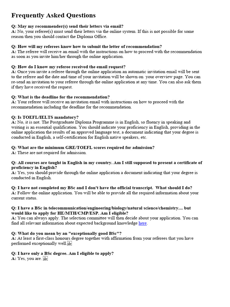 Frequently Asked Questions | PDF