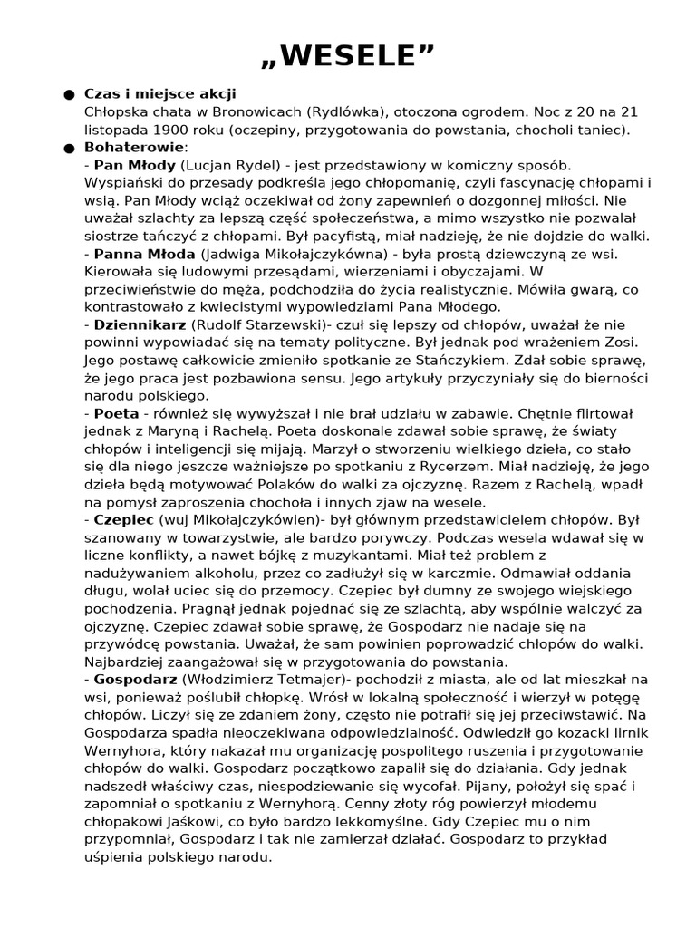 WESELE Notatki | PDF