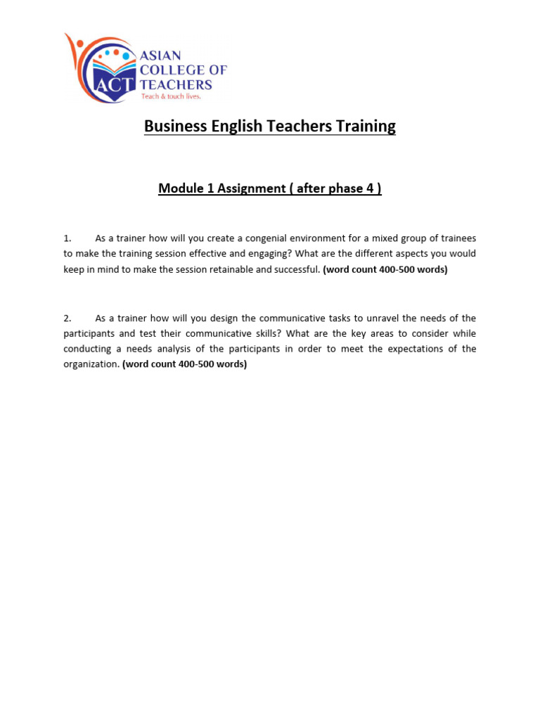 BETT Module 1 Assignment1 | PDF
