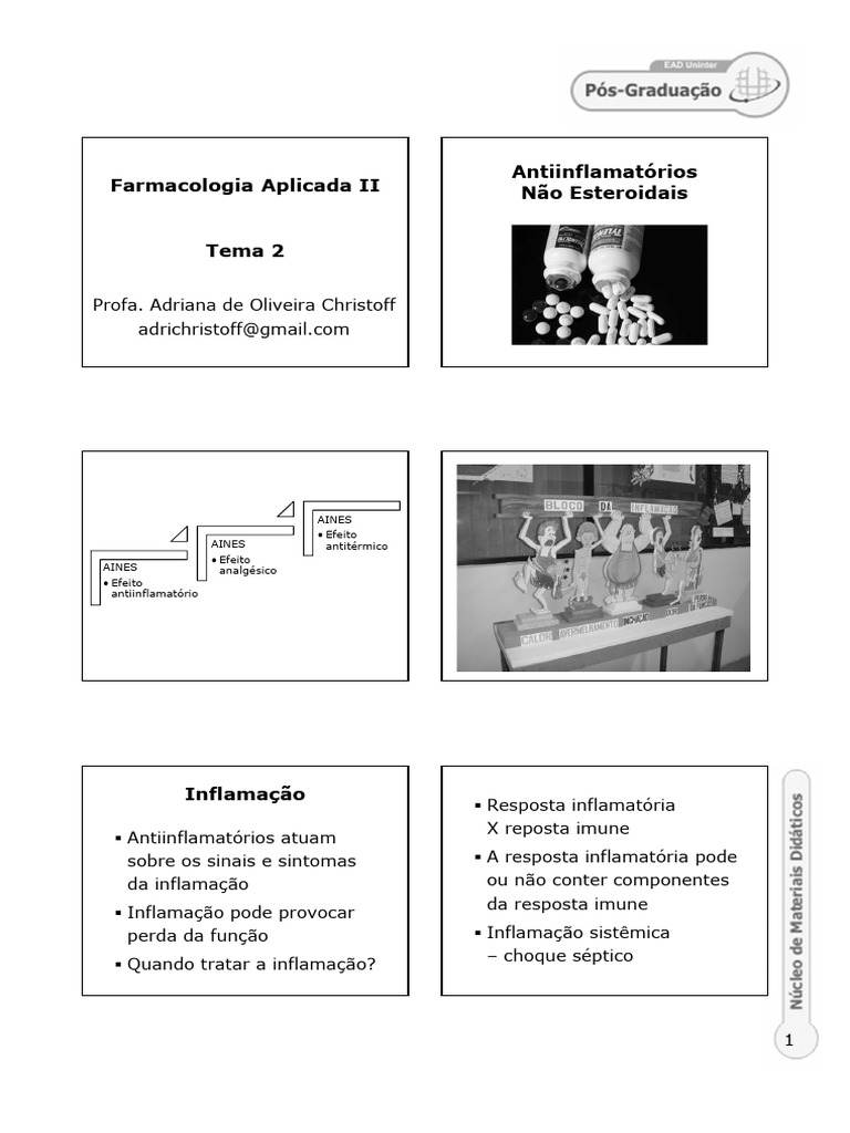 T2 - Farmac. e Int. Medicament. - Farmacologia Aplicada II - Profa Adriana | PDF