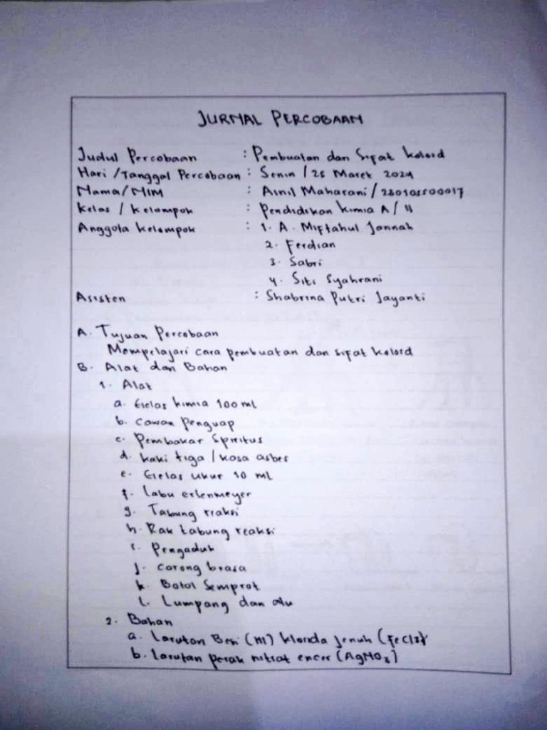 Jurnal Percobaan Unit 2 Ainil Maharani | PDF