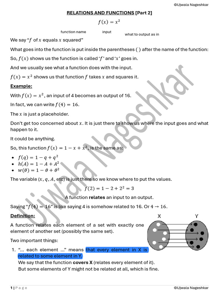 Understanding Functions in Mathematics | PDF | Function (Mathematics ...