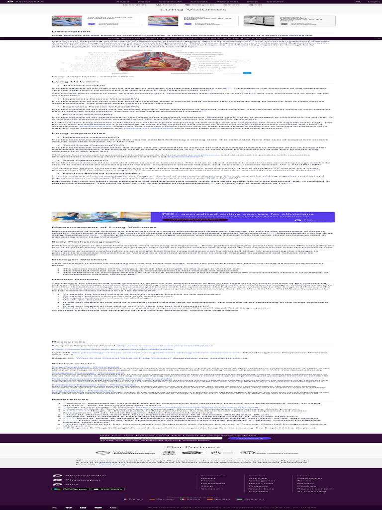 Lung Volumes - Physiopedia | PDF