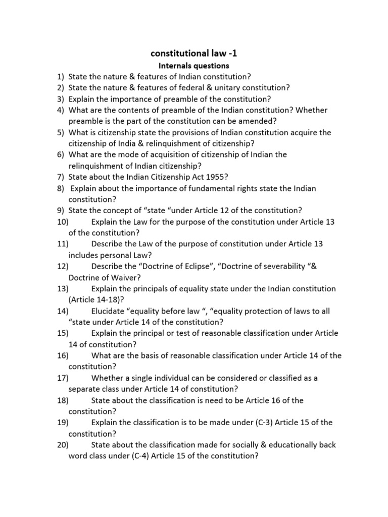 Indian Constitutional Law | PDF