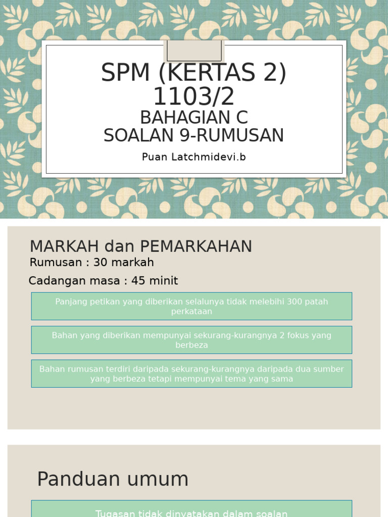 Rumusan 1 | PDF