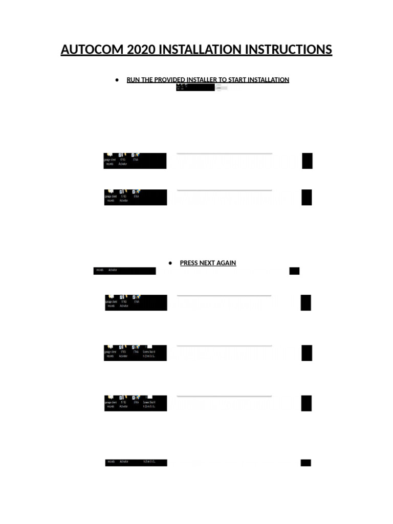 Autocom 2020 Installation Instructions | PDF