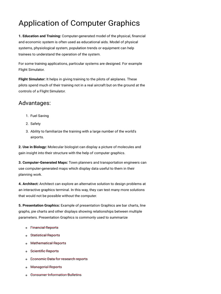 Application of Computer Graphics 1 | PDF