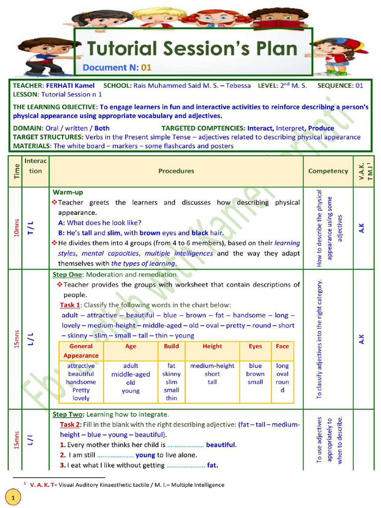 2nd M S, Tutorial Sessions, Seq 1, Lesson 1, 24 25 For Telegram | PDF
