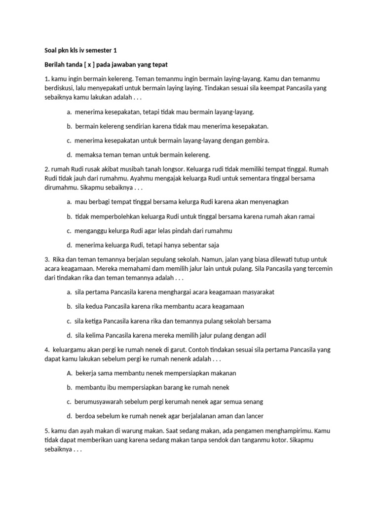 Soal Ujian PKN | PDF